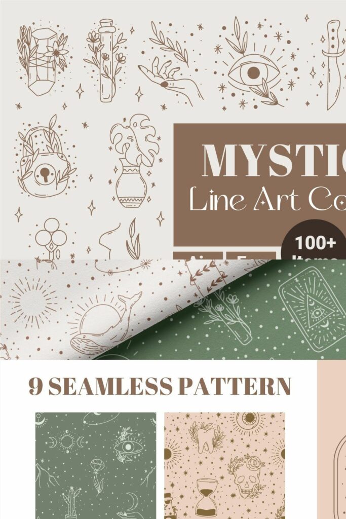 Mystical Line Art Collection – MasterBundles