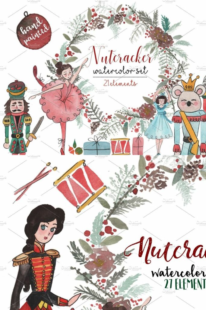 Nutcracker watercolor set! – MasterBundles