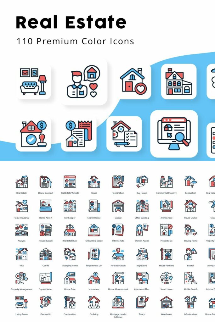 Real Estate Color Icons – MasterBundles