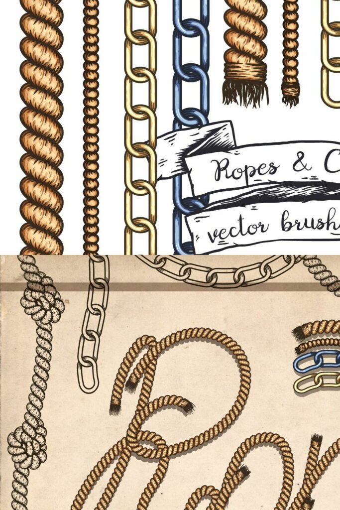 Ropes and Chains. Vector brushes. – MasterBundles