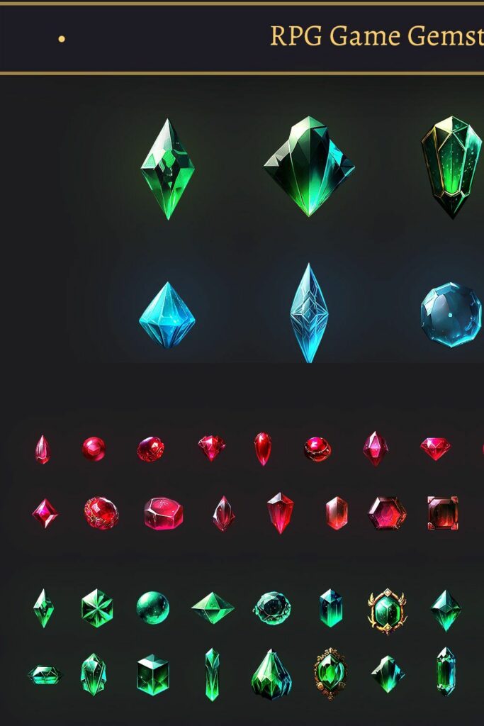 RPG Game Magic Gems Icons Set – MasterBundles