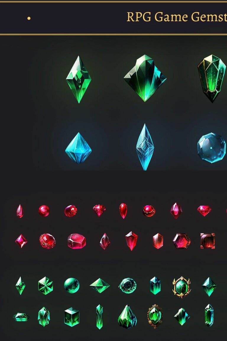 RPG Game Magic Gems Icons Set – MasterBundles