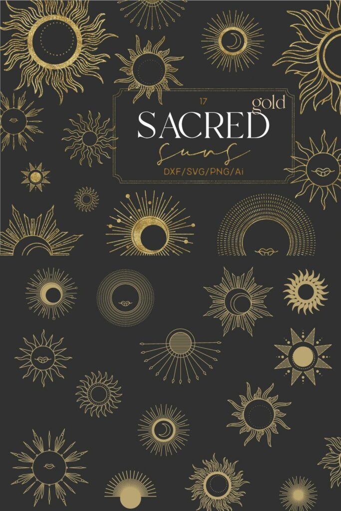 Sacred gold suns – MasterBundles