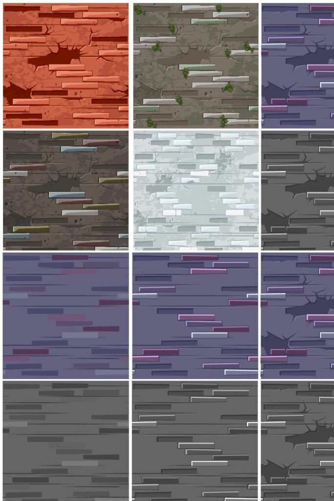 Set brick wall texture seamless – MasterBundles