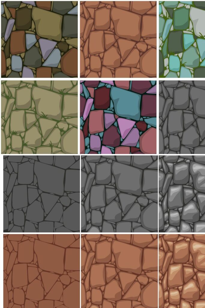 Set Flat Seamless Stone texture – MasterBundles