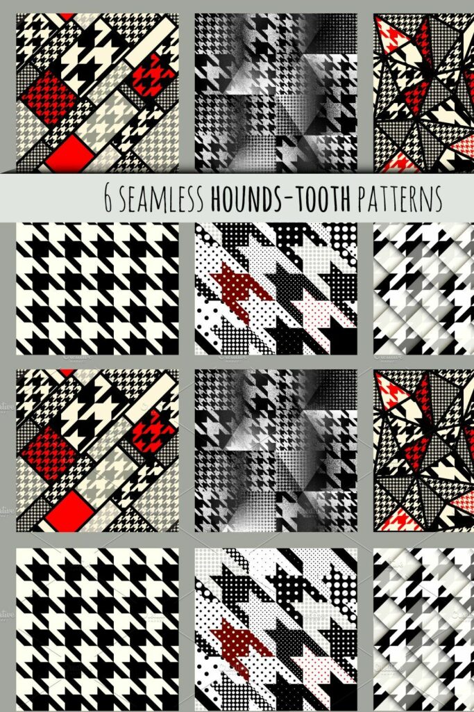 Set of hounds-tooth patterns. – MasterBundles