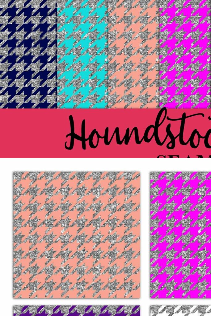 Silver Glitter Houndstooth – MasterBundles