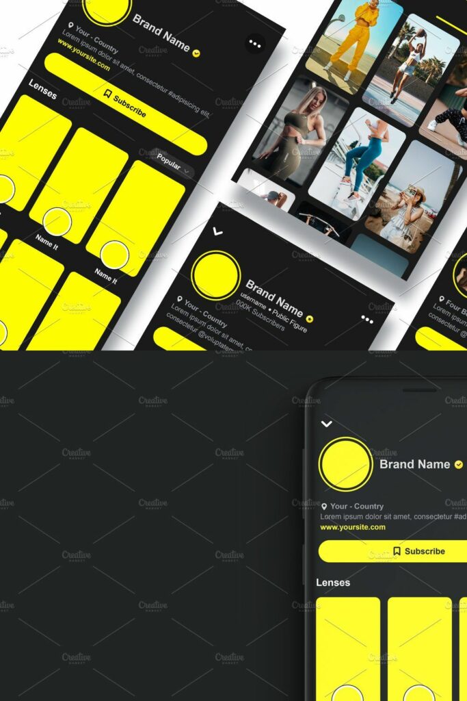 Snapchat Template Mockup PSD – MasterBundles
