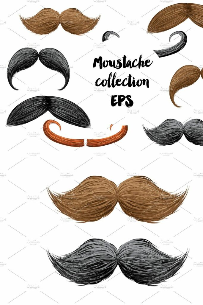 Stylish moustache vector set – MasterBundles