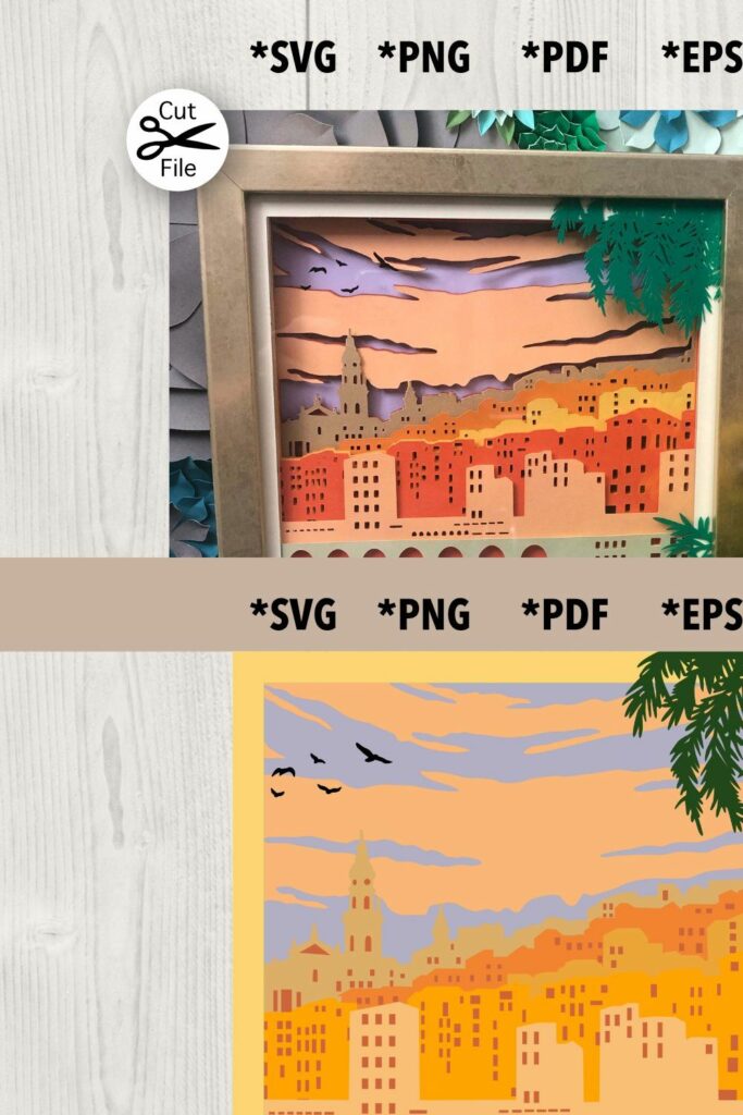 Sunset Beach Shadow Box Template – MasterBundles