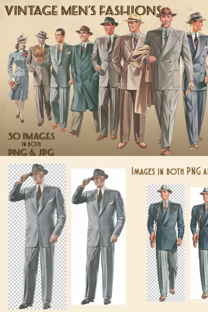 Vintage Men's Fashions – MasterBundles
