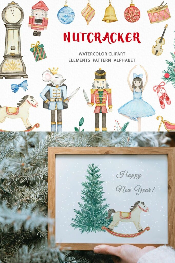 Watercolor Christmas Nutcracker Set – MasterBundles