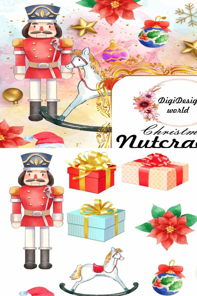 Watercolor Christmas Nutcracker Set – MasterBundles