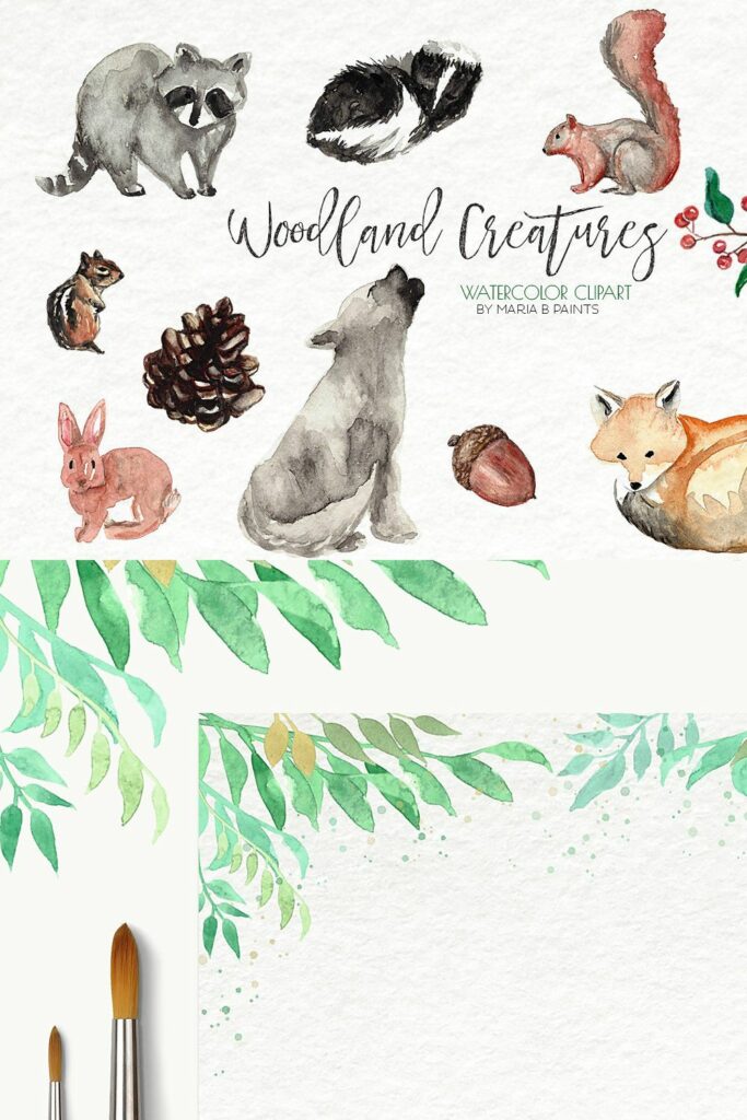 Watercolor Clip Art - Forest Animals – MasterBundles