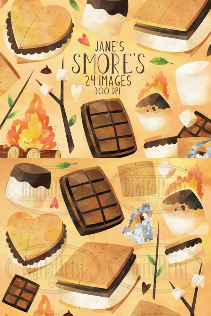 Watercolor Smores Clipart – MasterBundles