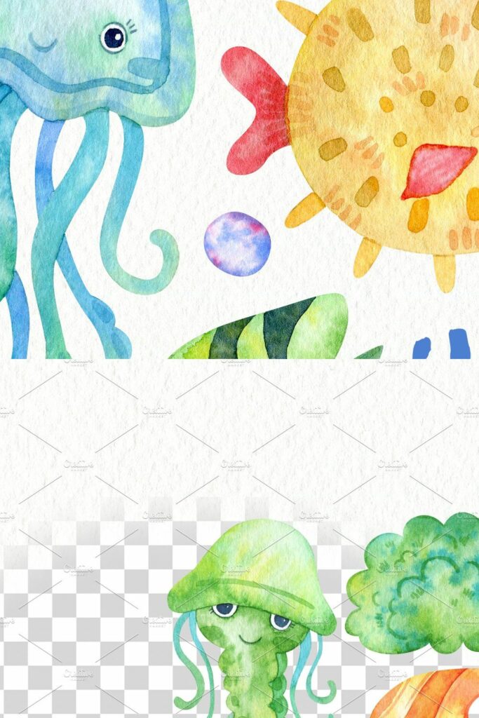 Watercolor Underwater Clipart – MasterBundles