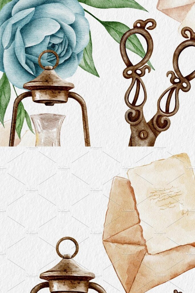 Watercolor vintage clipart – MasterBundles