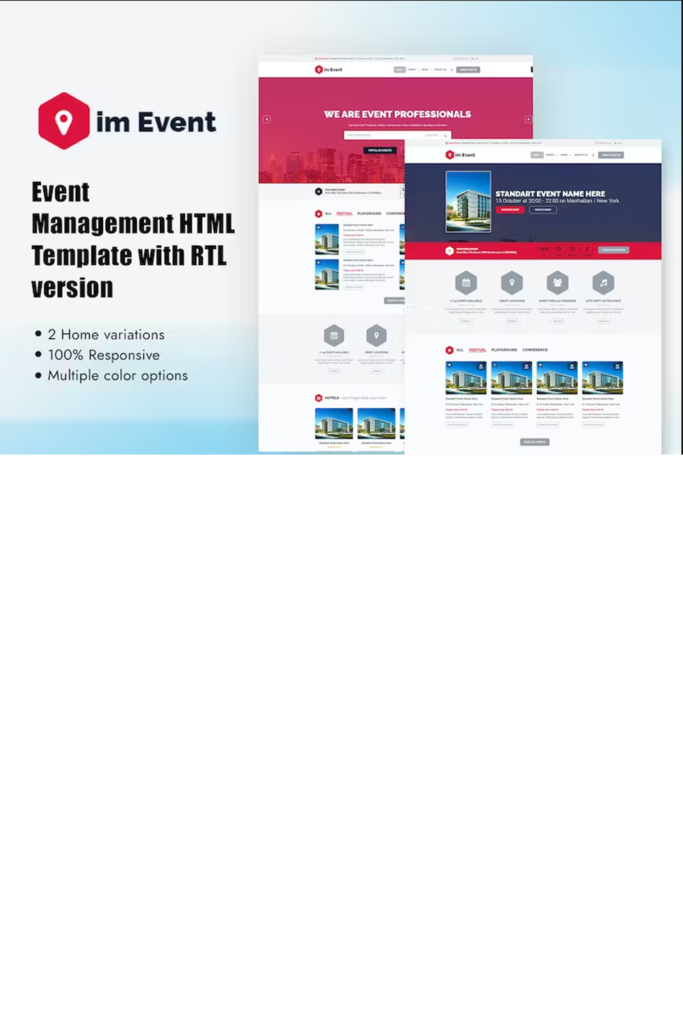 Free Event Management Website Template - MasterBundles