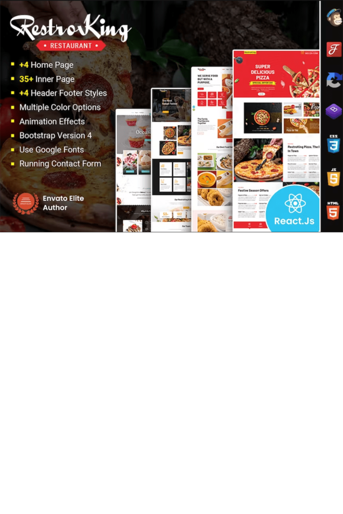Free RestroKing Cake Pizza & Bakery Bootstrap 4 Template - MasterBundles