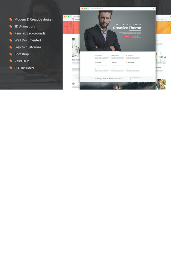 Free SuperShot Creative HTML Template - MasterBundles