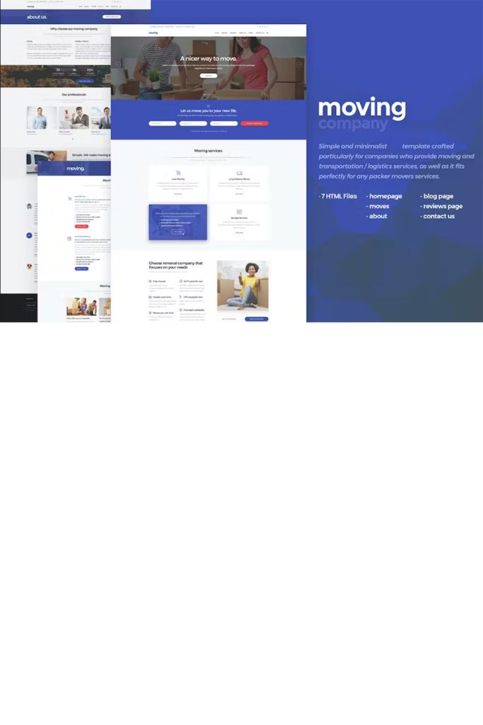 Free Moving Company Website Template - MasterBundles