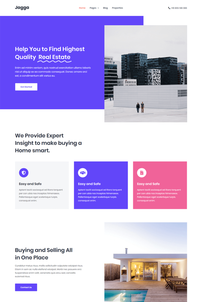 Free Jagga Real Estate HTML Template - MasterBundles