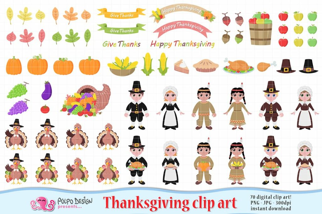 Thanksgiving clip art – MasterBundles