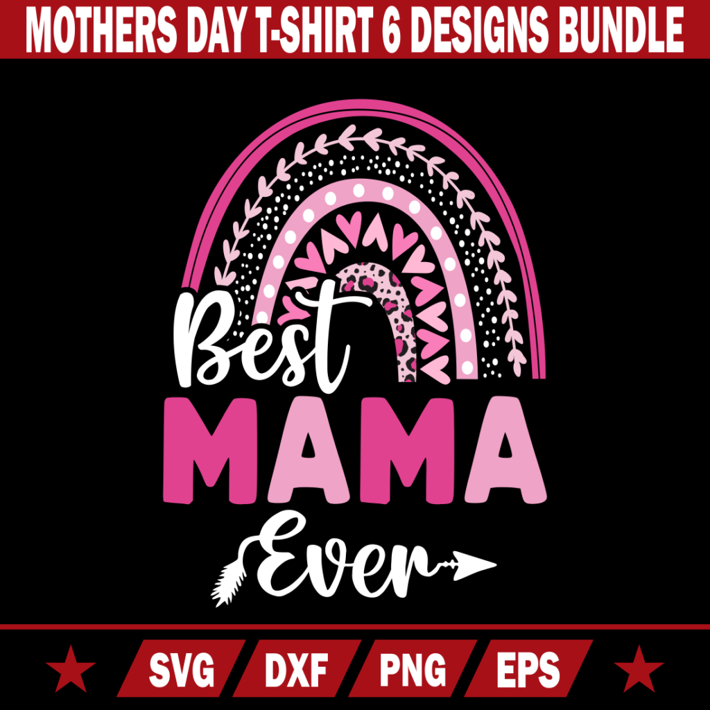 Best Mama Ever Cute Mothers day Rainbow Mama - MasterBundles