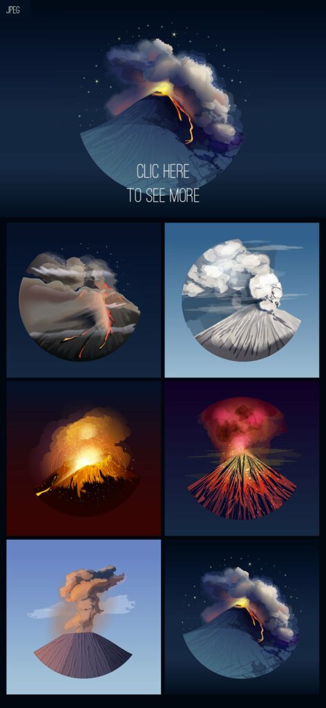 Volcano icon set. – MasterBundles