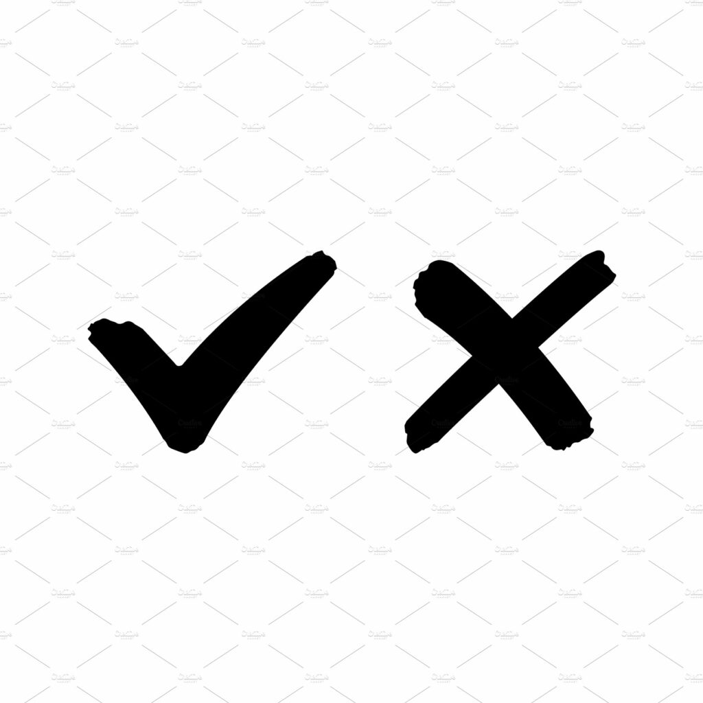 Check mark icon and cross sign – MasterBundles