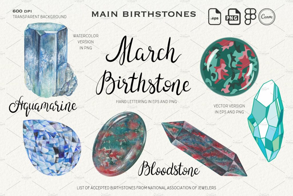 Watercolor Birthstones Crystal Set – MasterBundles