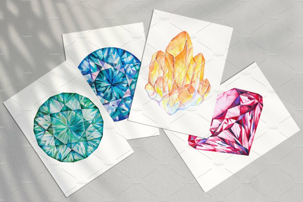 Watercolor Birthstones Crystal Set – MasterBundles