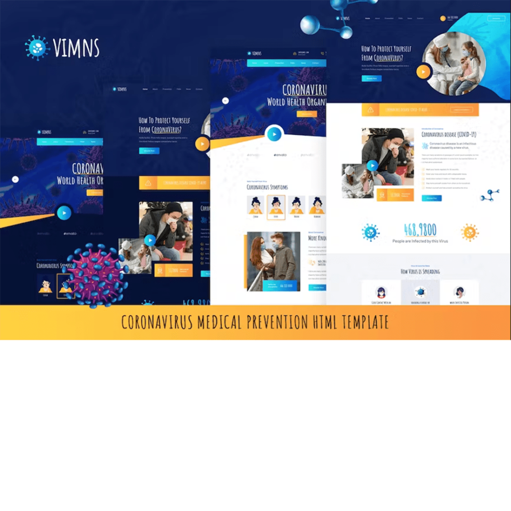 Free Coronavirus Medical Prevention HTML Template - MasterBundles