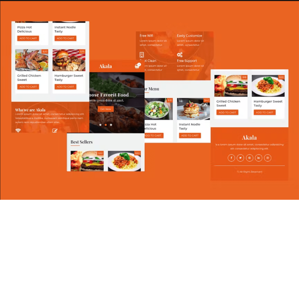 Free Mobile Template for Food Cafe and Restaurant Template - MasterBundles