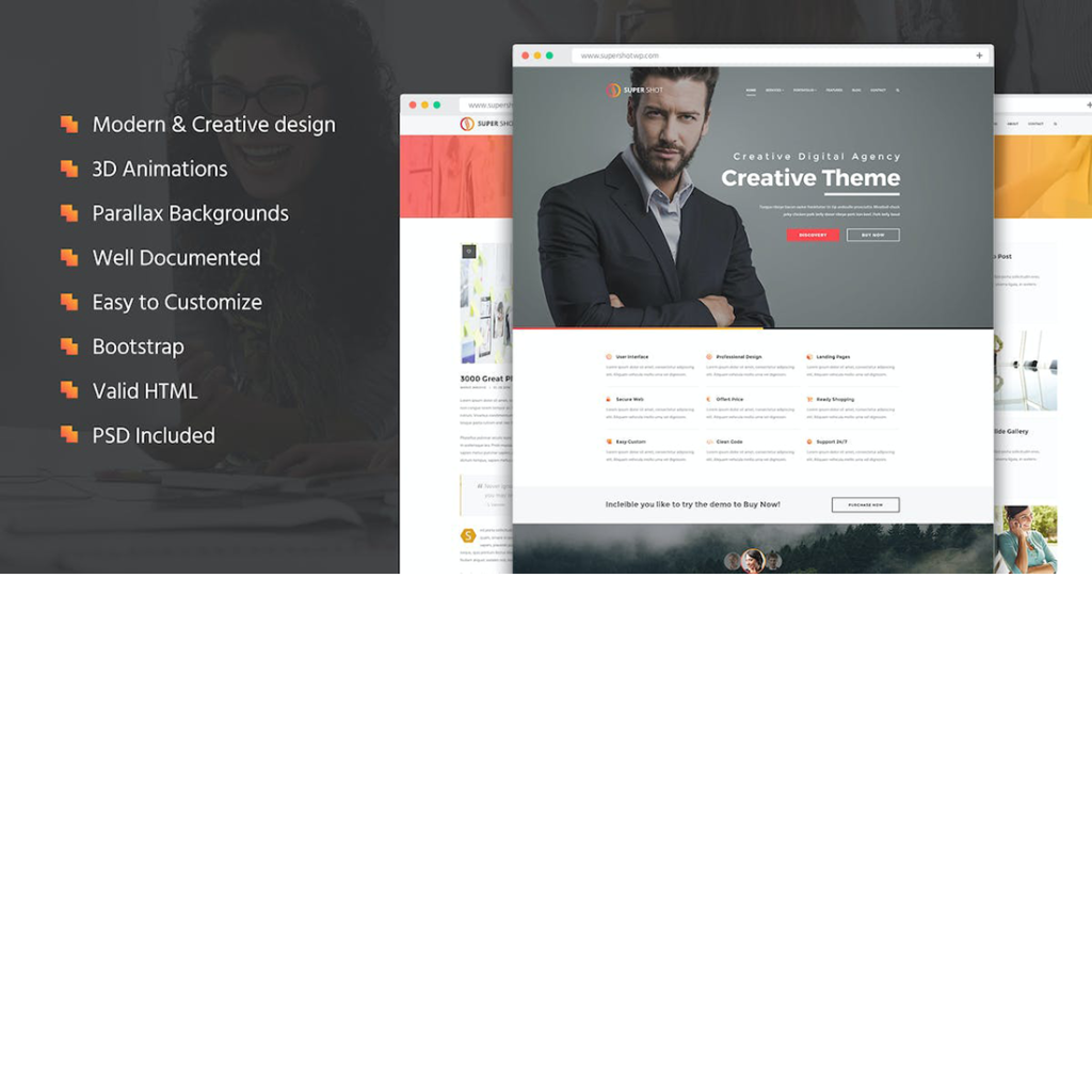 Free SuperShot Creative HTML Template - MasterBundles