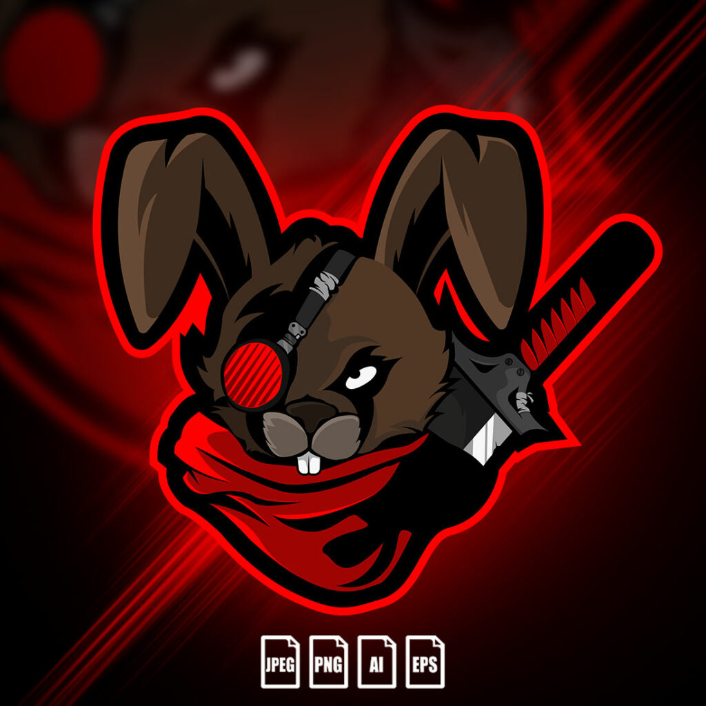 Ninja Rabbit Gaming logo for Esports Gamers & Streamers - MasterBundles