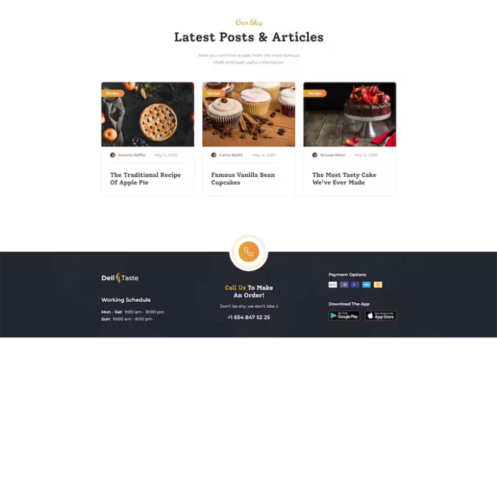 Free Food & Restaurants HTML Template - MasterBundles