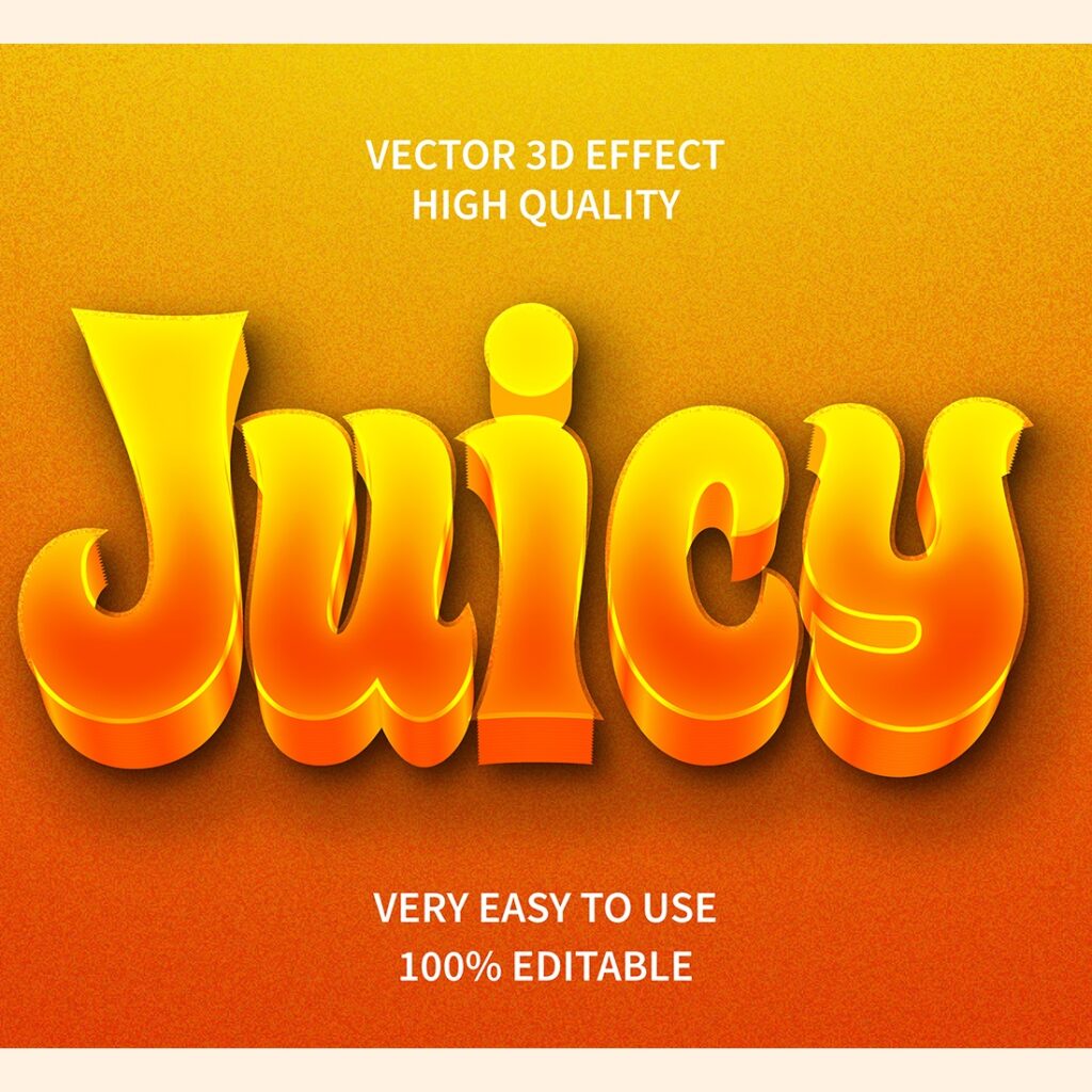 Juicy Editable 3D text Effect Vector - MasterBundles