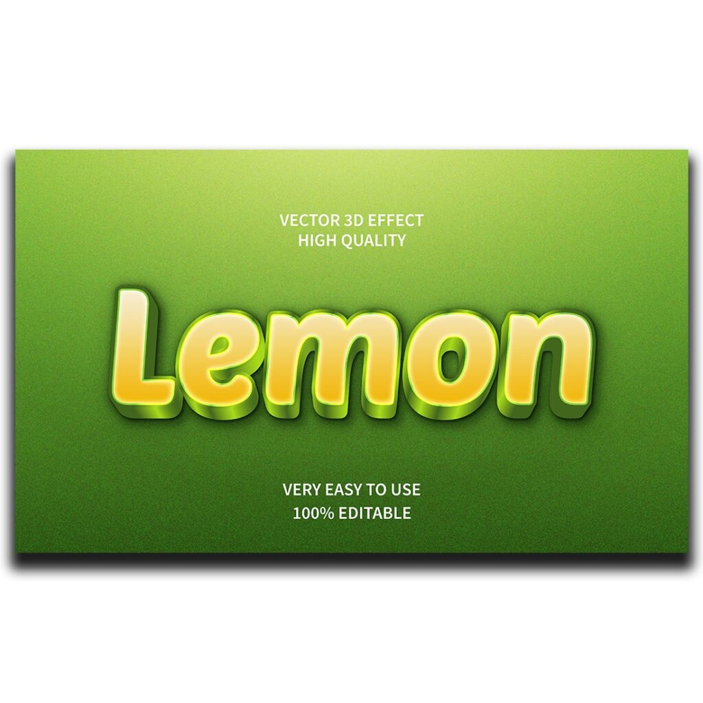 Lemon Editable 3D Text Effect with natural feel - MasterBundles