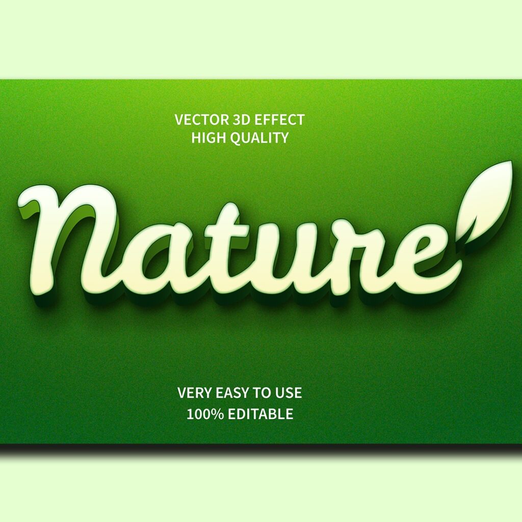 Nature Editable 3D Text Effect Vector - MasterBundles