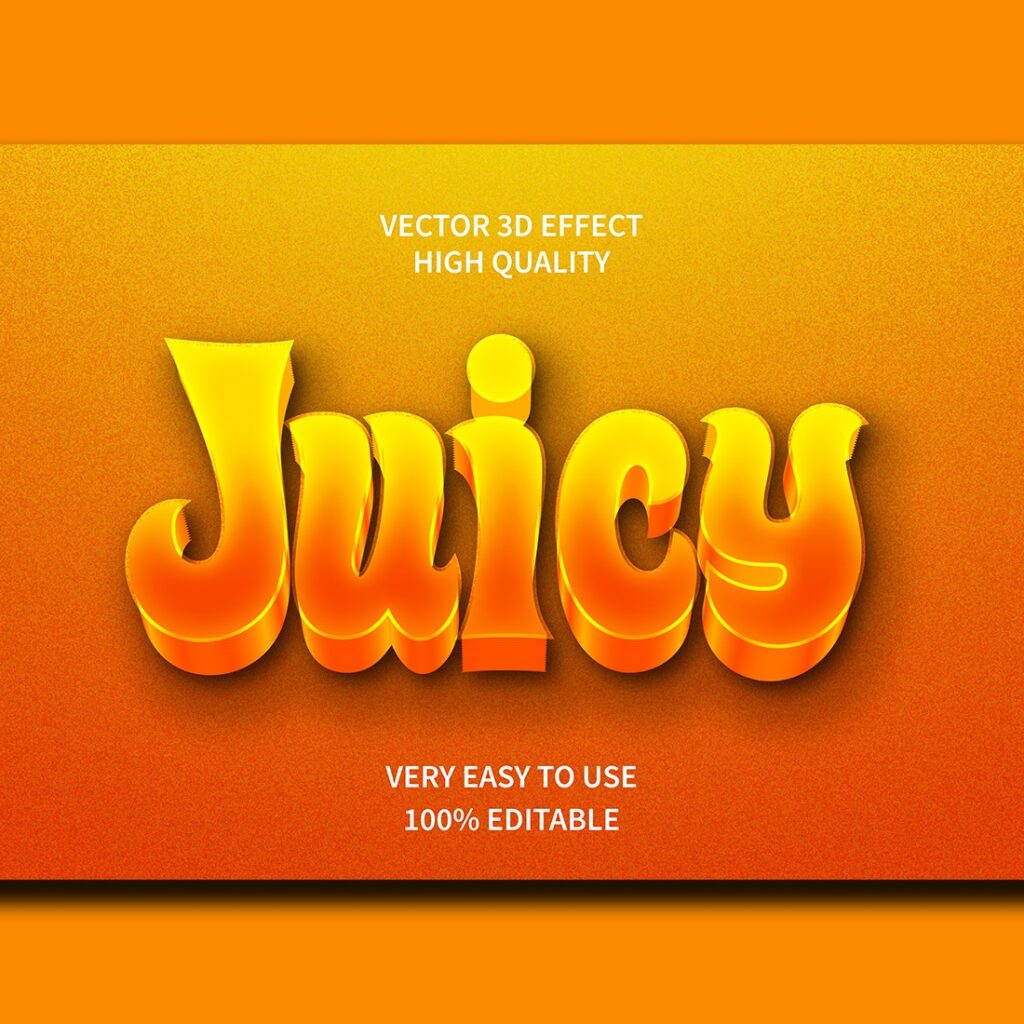 Juicy Editable 3D text Effect Vector - MasterBundles
