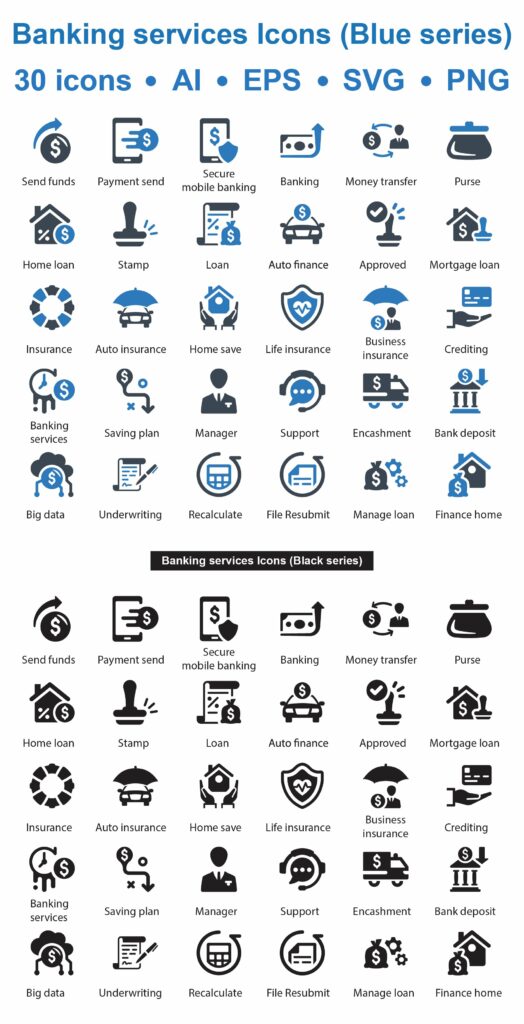 Banking Services Icons – MasterBundles