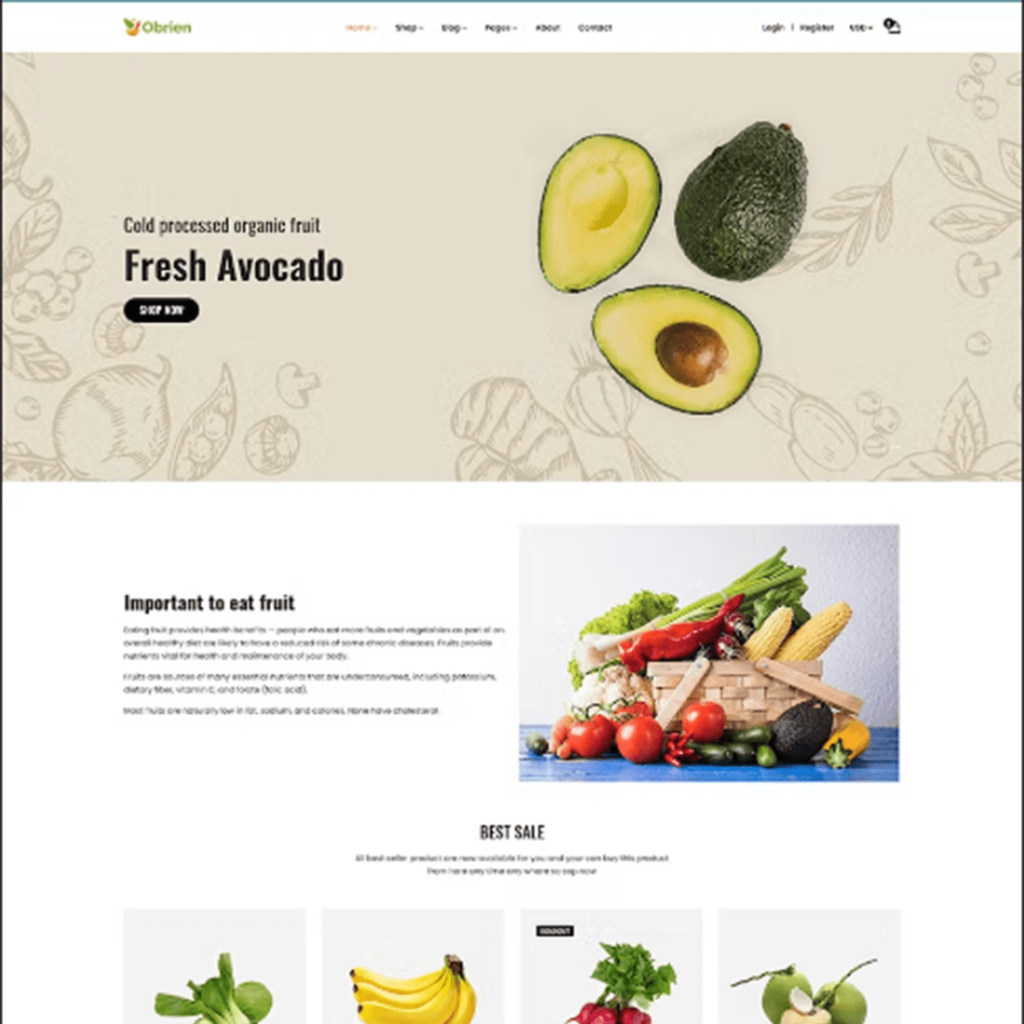 Free Organic Food HTML5 Template - MasterBundles