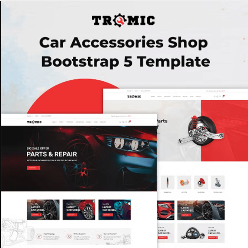 Tromic Car Accessories Shop Bootstrap 5 Template - MasterBundles