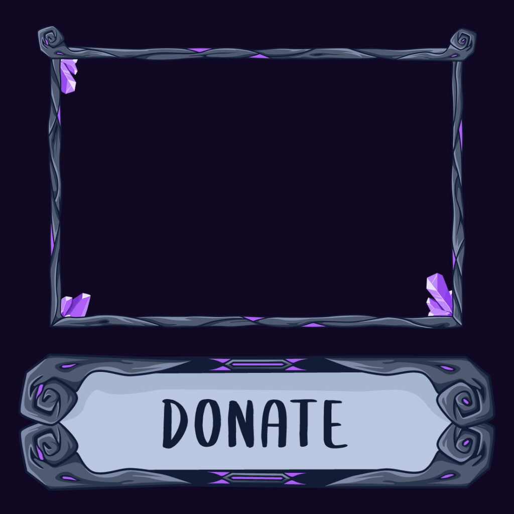 Fantasy Purple Stream Overlay Pack for Twitch / youtube Streamers ...