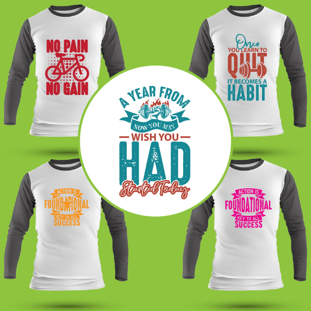 Fitness T Shirt Designs Bundle - MasterBundles