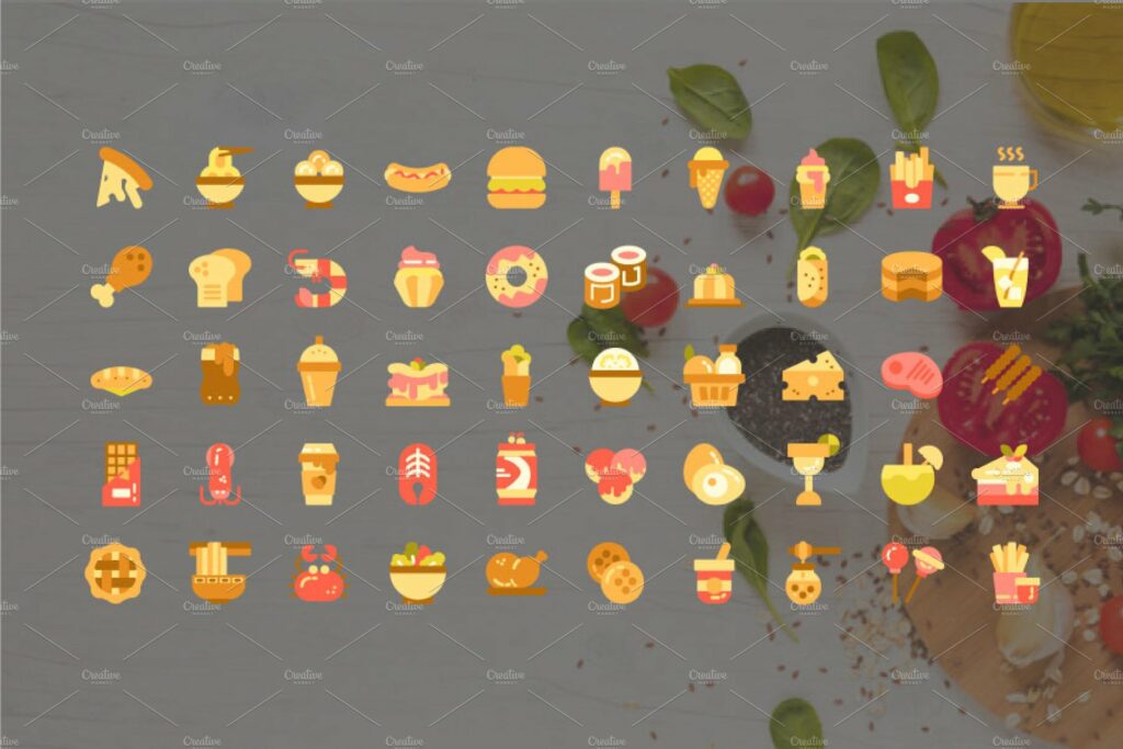 200 Food and Beverage Icons Pack – MasterBundles