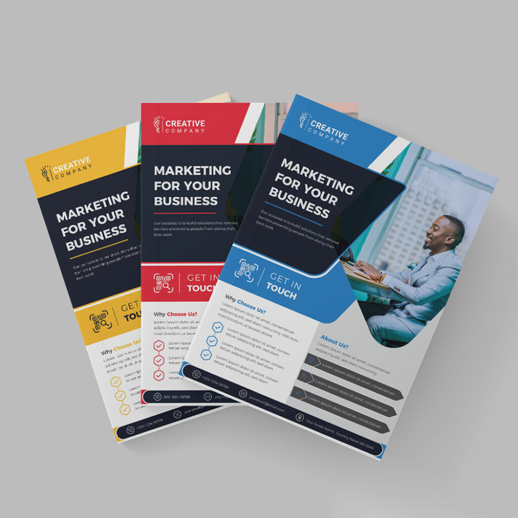 Corporate business flyer template design set with 3 color - MasterBundles