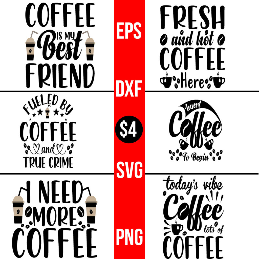 Best coffee Typography SVG Design Bundle . - MasterBundles