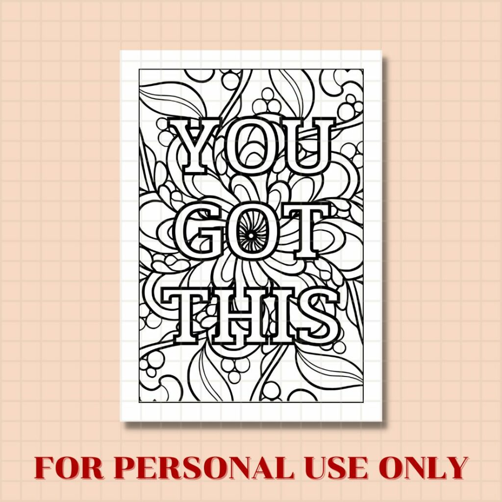 FREE MOTIVATION QUOTE COLORING PAGE - MasterBundles